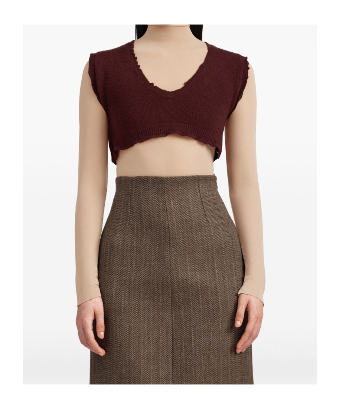 MAISON MARGIELA Maison Margiela Distressed V-Neck Knitted Vest